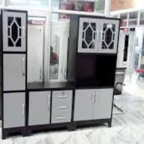 Steel Kitchen Cabinet set - White doors - Assembled - 2.2m width